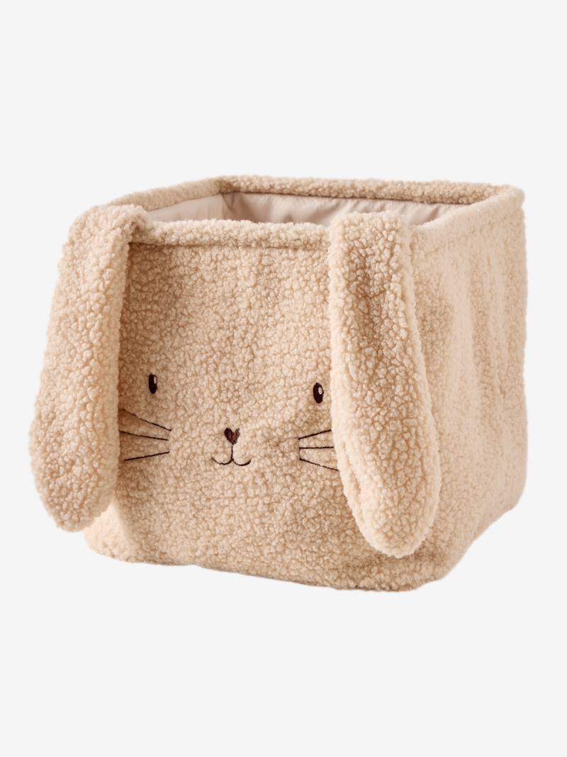 Cesta plegable con diseño de conejo beige arena - Vertbaudet